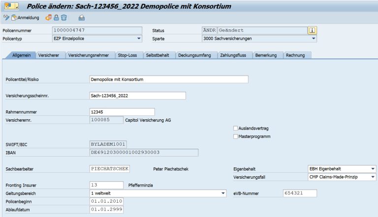 insTRA Versicherungsmanagement: Policen & Schadensfälle